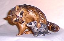 Goebel Animal Figurines - Raccoon With Young